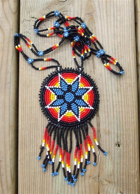 Native Medicine Wheel Style Medallion American Beadwork