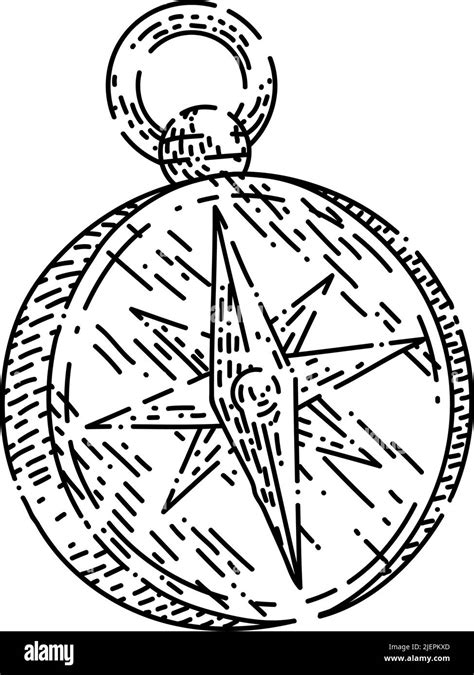 Compass North Sketch Hand Drawn Vector Stock Vector Image And Art Alamy