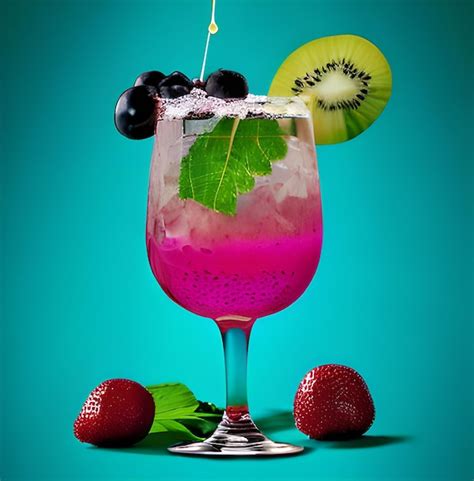 Premium AI Image Kiwi Cocktail Illustration Created With Generative