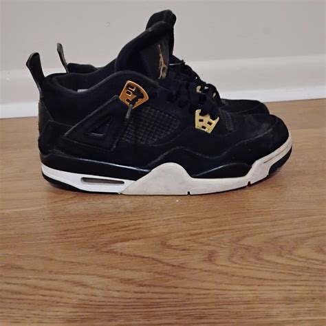 Black And Gold Jordan 4 Trainers Retro Depop