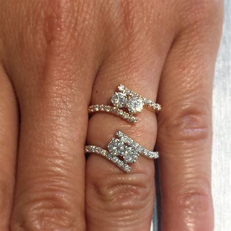 Two Stone Diamond Bypass Ring Modesto 2 Stone Diamond Ring Gorgeous