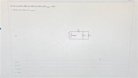Solved For the circuit R Ω R Ω R Ω and Vmesely Chegg