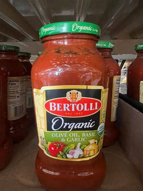 Bertolli Organic Olive Oil Basil And Garlic Pasta Sauce 24oz 680g