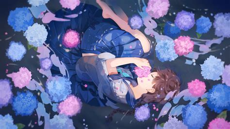 Fond d écran omutatsu Anime Filles anime fleurs jambes pieds nus x StepBro