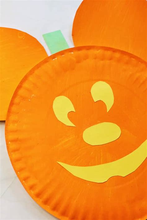 Mickey Mouse Paper Plate Pumpkin Craft Free Template