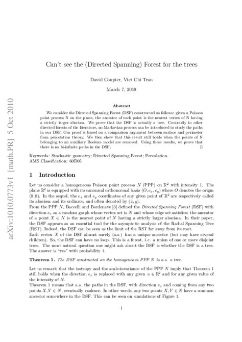 Pdf Cant See The Directed Spanning Forest For The Trees