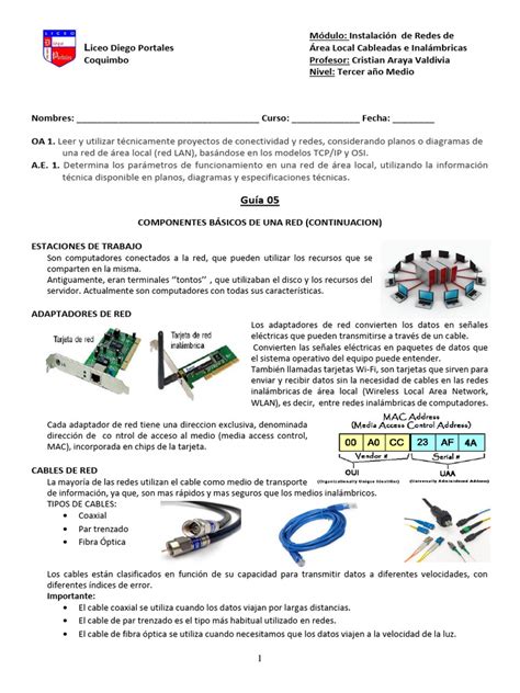 3atp M1 Guia 05 Componentes De Una Red De Informatica Continuacion