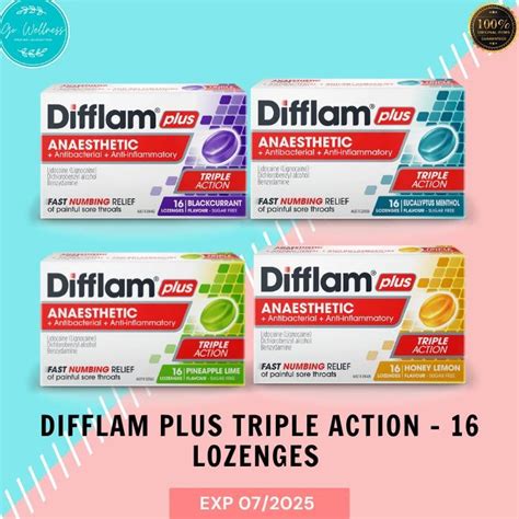 Jual Difflam Plus Triple Action 16 Lozenges Shopee Indonesia