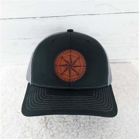 Compass Rose Leather Patch