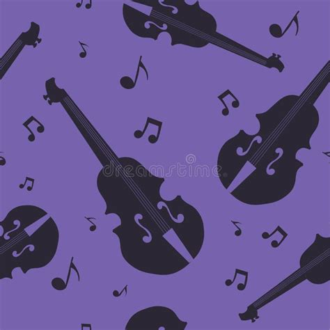 Classical Musical Instrument Violin And Notes Stock Vector Illustration Of Pattern Ornament