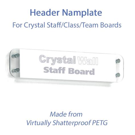 Crystal Wall Header Nameplate Use With Crystal Photo Boards