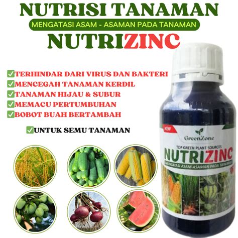 Jual Pupuk Nutrisi NUTRIZINC Mengatasi Asam Asaman Kerdil Pemacu