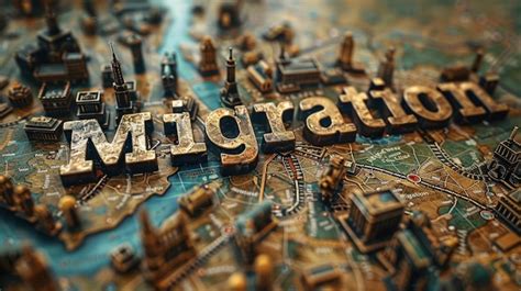 Migration Routes On A Map Generative Ai Premium Ai Generated Image