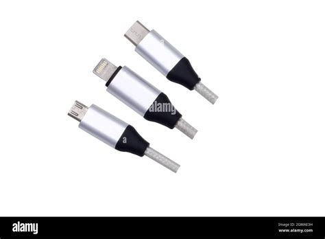 Three Different Type Of Usb Isolated On White Background Stock Photo Alamy