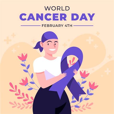 Free Vector Flat World Cancer Day Illustration