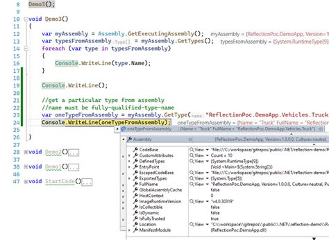 using reflection in c hex quote