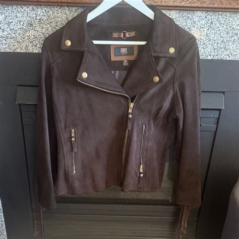 Frye Jackets And Coats Frye Dark Brown Leather Jacket With Gold