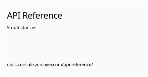 Stopinstances Api References
