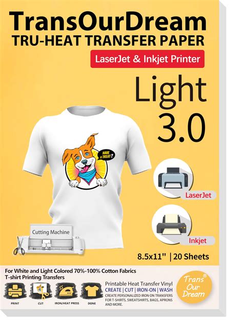 Transourdream Tru Heat Transfer Paper For Inkjet And Laserjet
