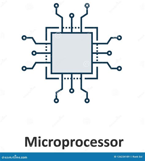 Processor Chip Isolated And Vector Icon For Technology Stock Illustration Illustration Of