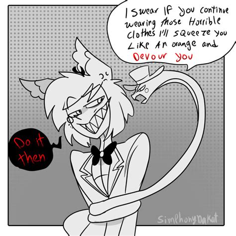 Imagine Lucifer Sneak Attacking Alastor To Try And Get Him To Wear