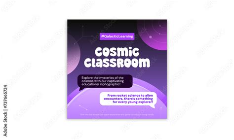 Colorful Social Media Post Cosmic Classroom Social Media Post Templates Square Instagram