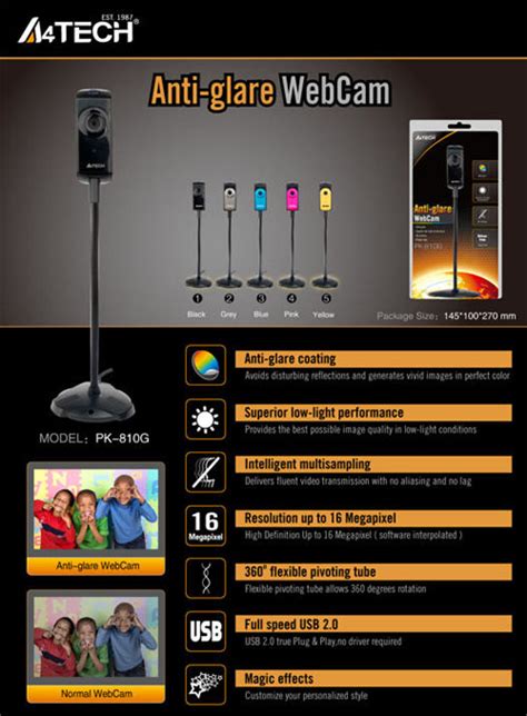 A4Tech PK-810G Anti-Glare16MP WebCam | Asianic Distributors Inc ...