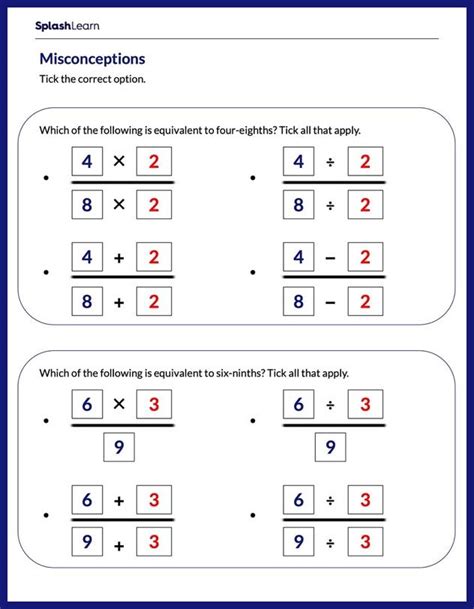 Year 6 Maths Equivalent Fractions Worksheets Free Printable Age 10