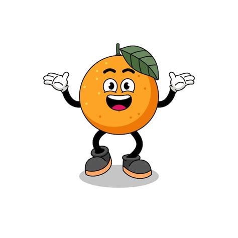 Premium Vector Orange Fruit Cartoon Searching With Happy Gesture