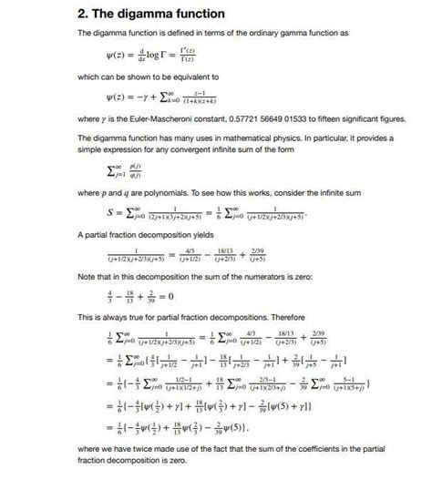 2 The Digamma Function The Digamma Function Is
