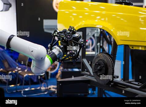 Robot Arm Equipped Optical Cmm 3d Scanner Coordinate Measuring Machine Scanning Car Parts In