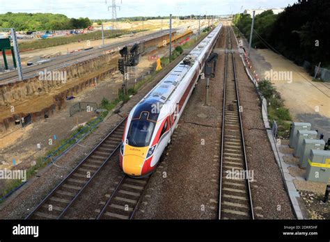 Lner Azuma Class 800 Train Passing The Werrington Grade Separation