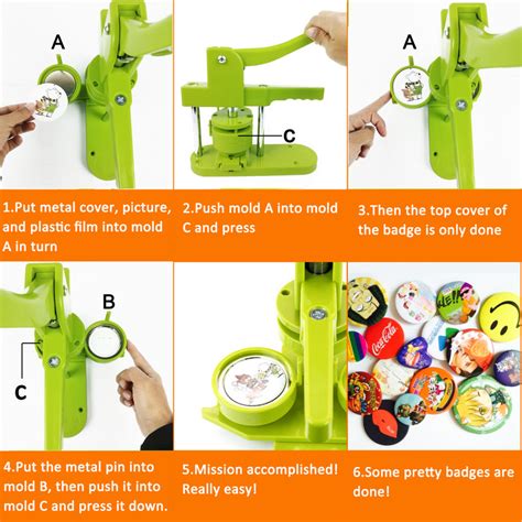 Badu Bg Машина за изработване на значки Бутони за щифтове Преса за кръгли бутони Машина за