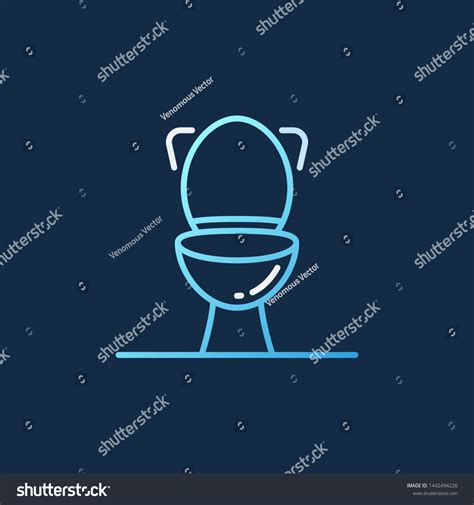 Toilet Vector Concept Colored Outline Icon Stock Vector Royalty Free