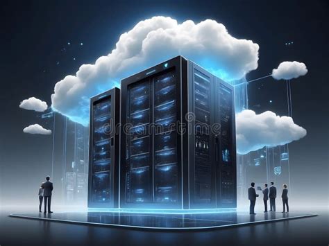 The Power And Potential Of Remote Data Storage And Cloud Computing Services Stock Illustration