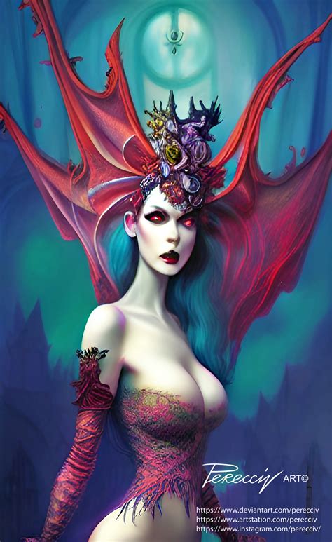 Artstation Demon Girl With Red Wings