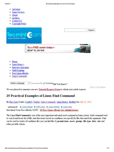 35 practical examples of linux find command pdf computer file