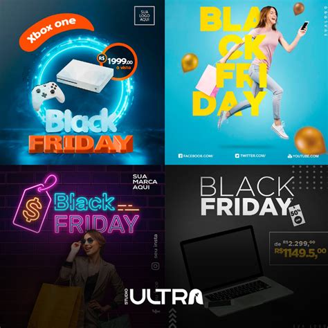 Pack Premium Artes 100 Editáveis Black Friday Psd Studio Ultra
