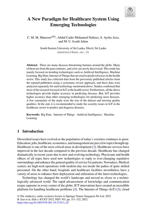 Pdf A New Paradigm For Healthcare System Using Emerging Technologies