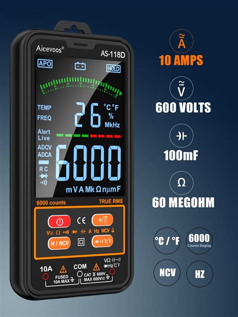 Aicevoos As 118d Multímetro Digital Inteligente Voltímetro De Rango