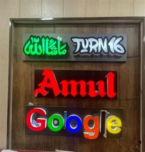 Multicolor Alphabet 3d Acrylic Led Sign Board For Promotional Shape