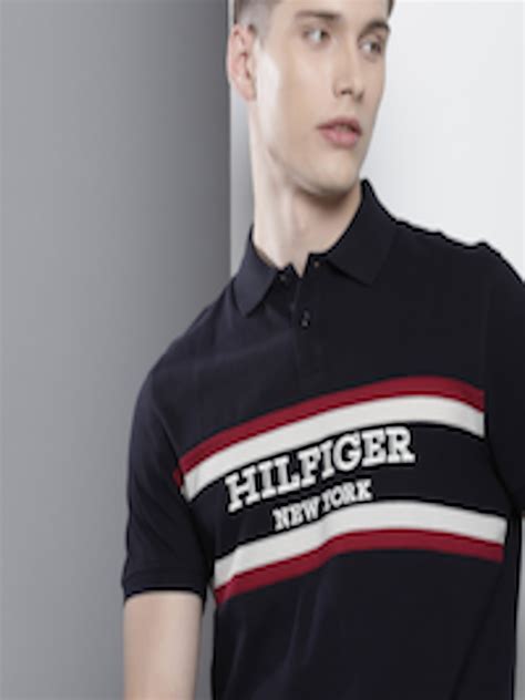 Buy Tommy Hilfiger Brand Logo Embroidered Polo Collar Pure Cotton T