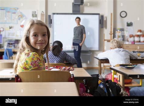 Sitting Classroom Teaching Learning Education Blackboard Hi Res Stock