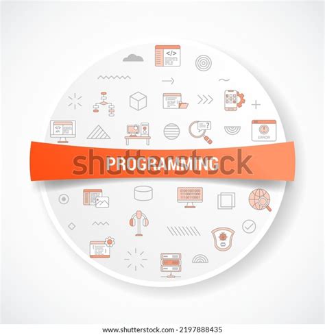 programming concept icon concept round circle stock vector royalty