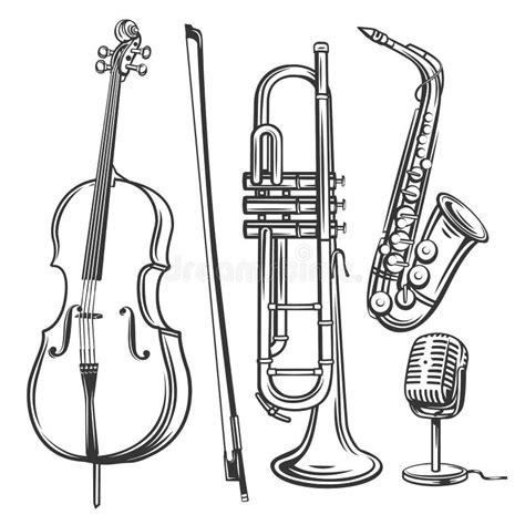 Modelo Inconsútil De Los Instrumentos Musicales Del Jazz Ilustración