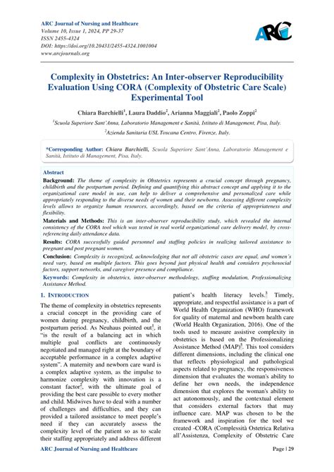 Pdf Complexity In Obstetrics An Inter Observer Reproducibility