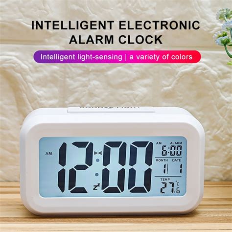 Rechargable Digital Backlight Led Display Table Alarm Clock Snooze