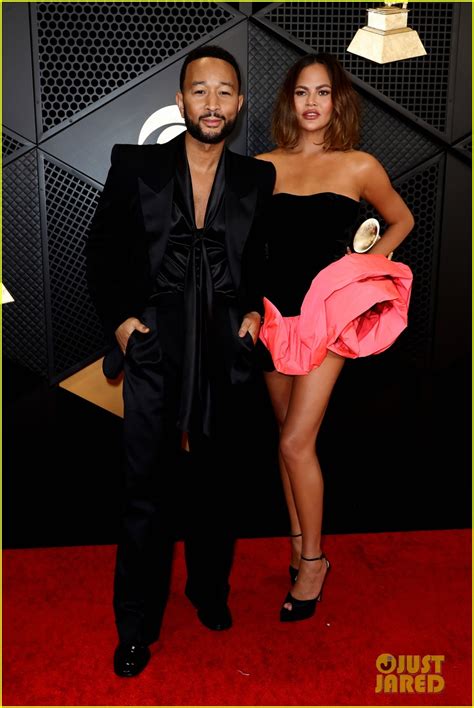 Chrissy Teigen Shows Off Some Major Leg At Grammys 2024 With John