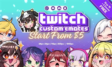 Draw Cute Chibi Twitch Emotes Sub Badges For Twitch Kick Vtuber