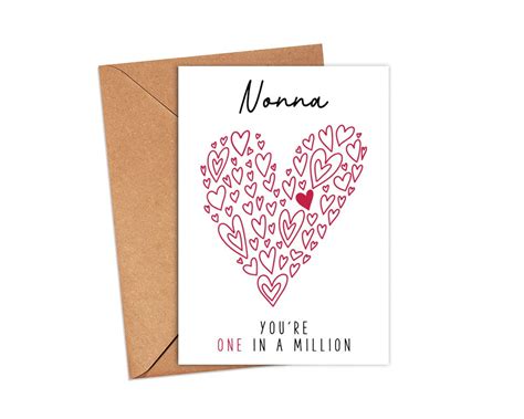 Yanashop88 Nonna Youre One In A Million Card Nonna Birthday Card